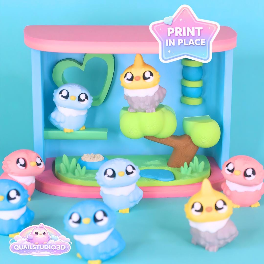 Bird Flexi Fidget & Display Diorama STL - Etsy