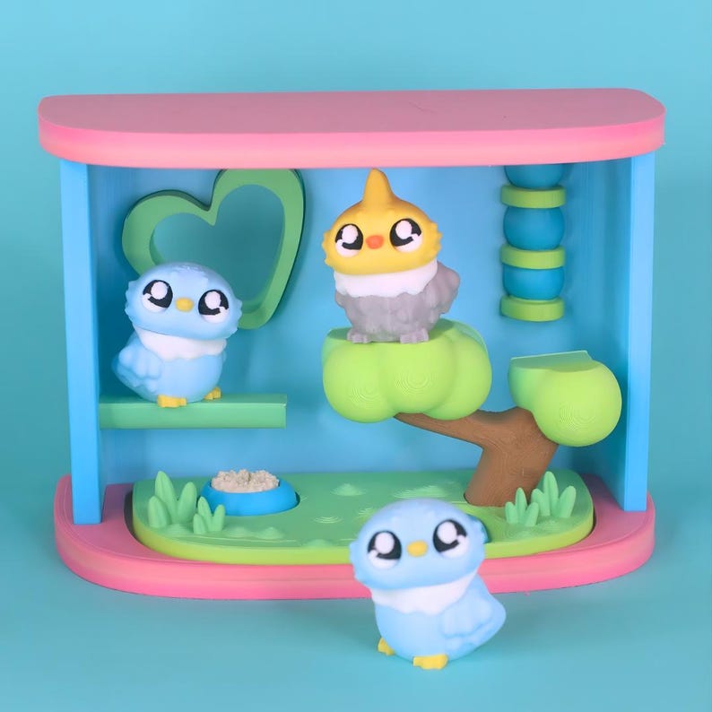 Bird Flexi Fidget & Display Diorama STL - Etsy
