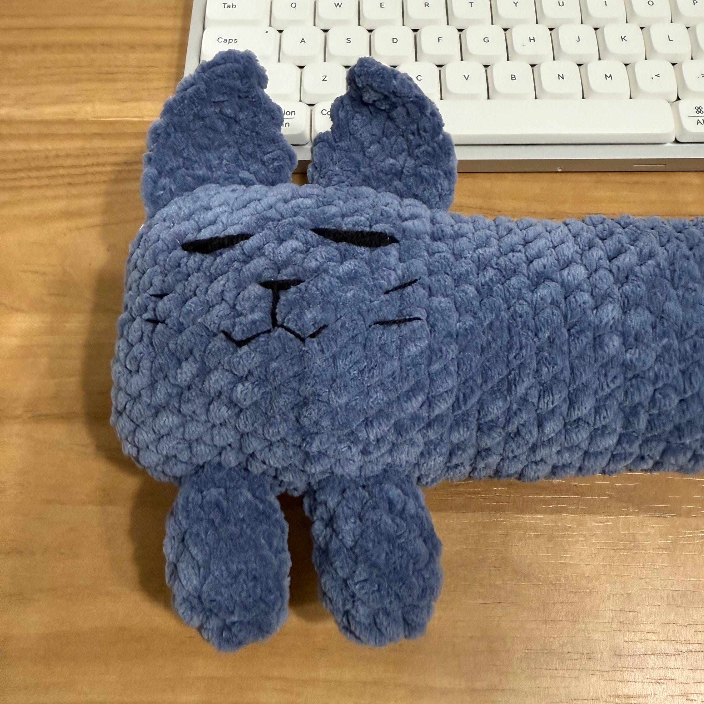 Cat Wrist Rest Crochet Pattern PDF Kawaii Desk Plush Keyboard Cushion ...