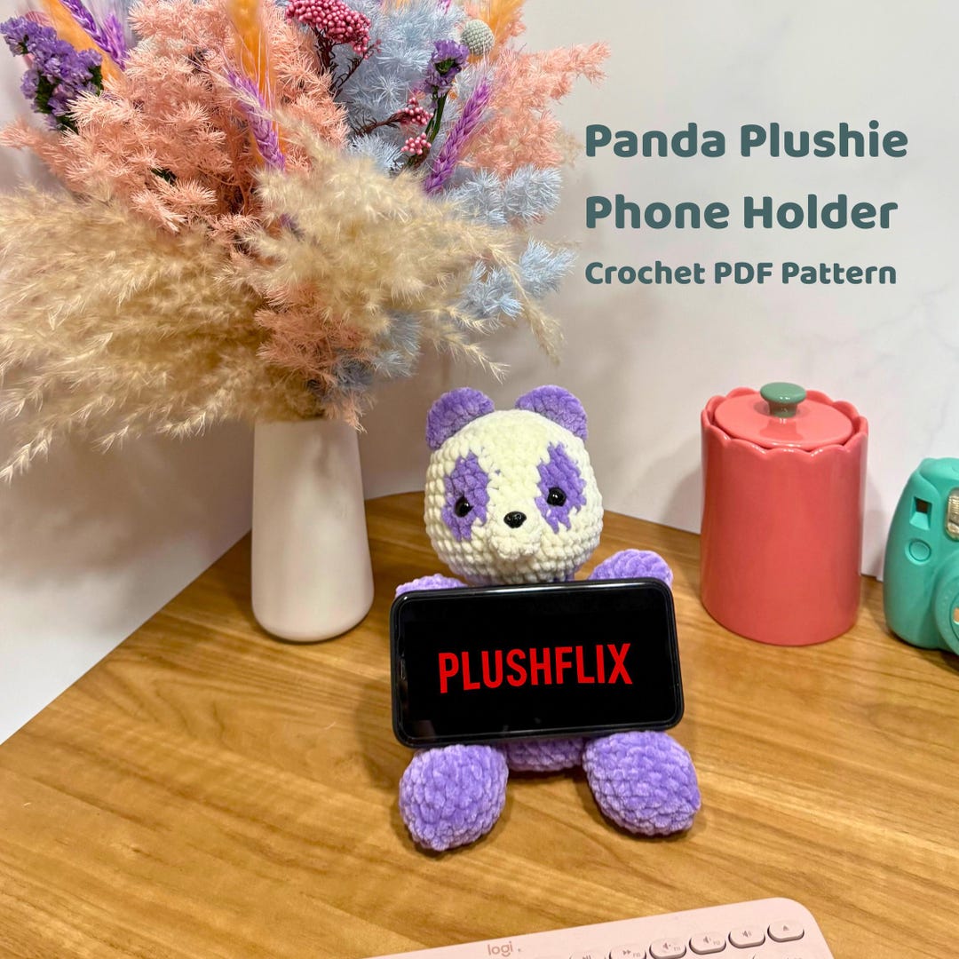 Panda Crochet Pattern PDF Kawaii Crochet Plushie Phone Stand Weighted ...