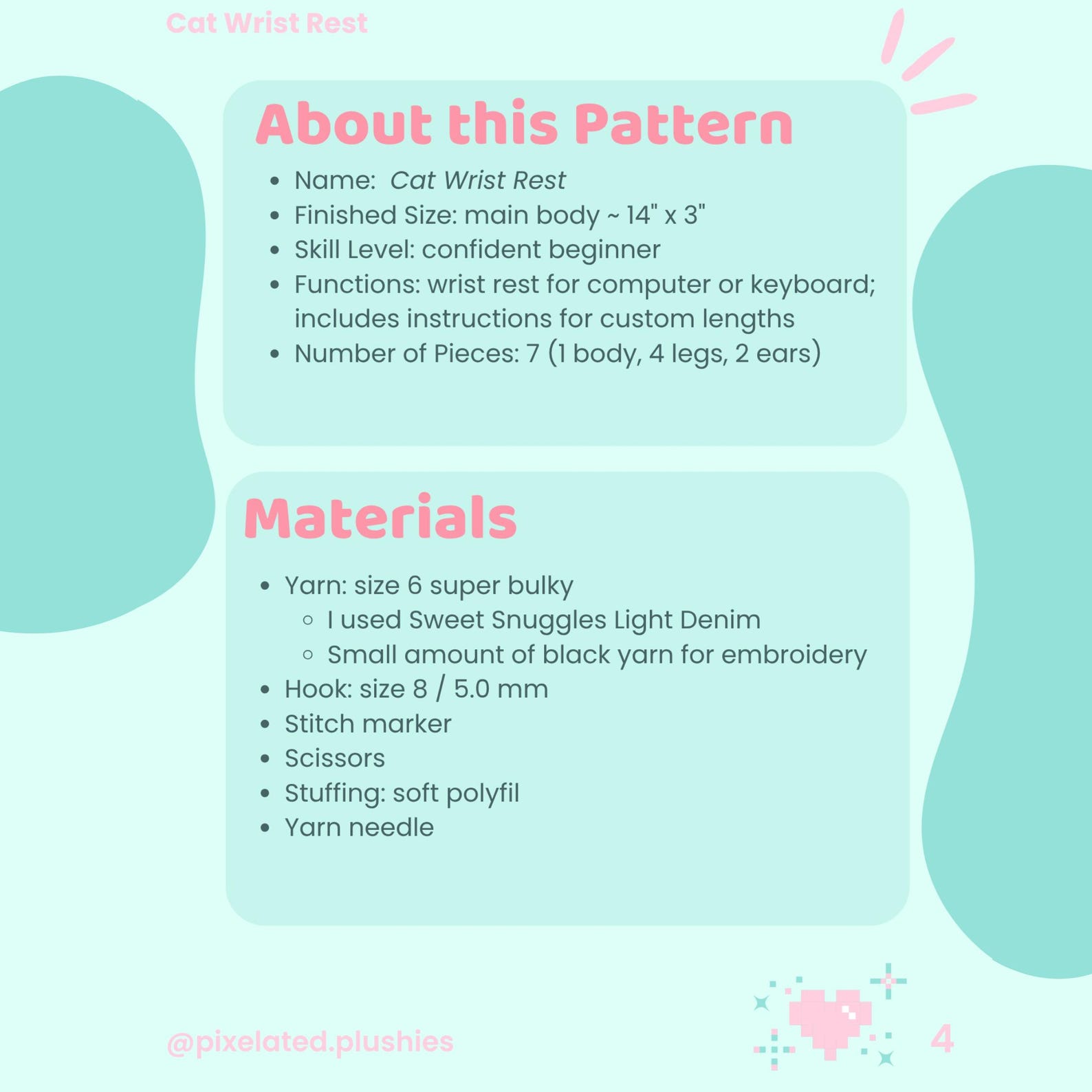Cat Wrist Rest Crochet Pattern PDF Kawaii Desk Plush Keyboard Cushion ...