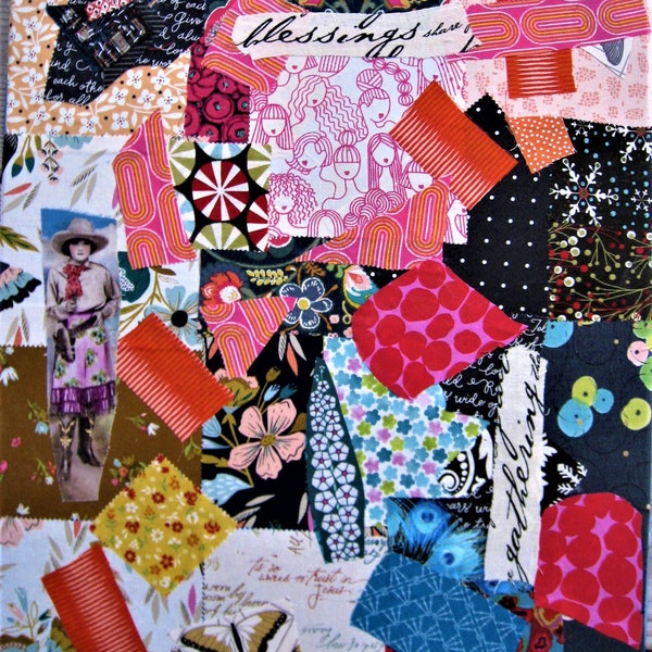 Collage Fabric - Etsy