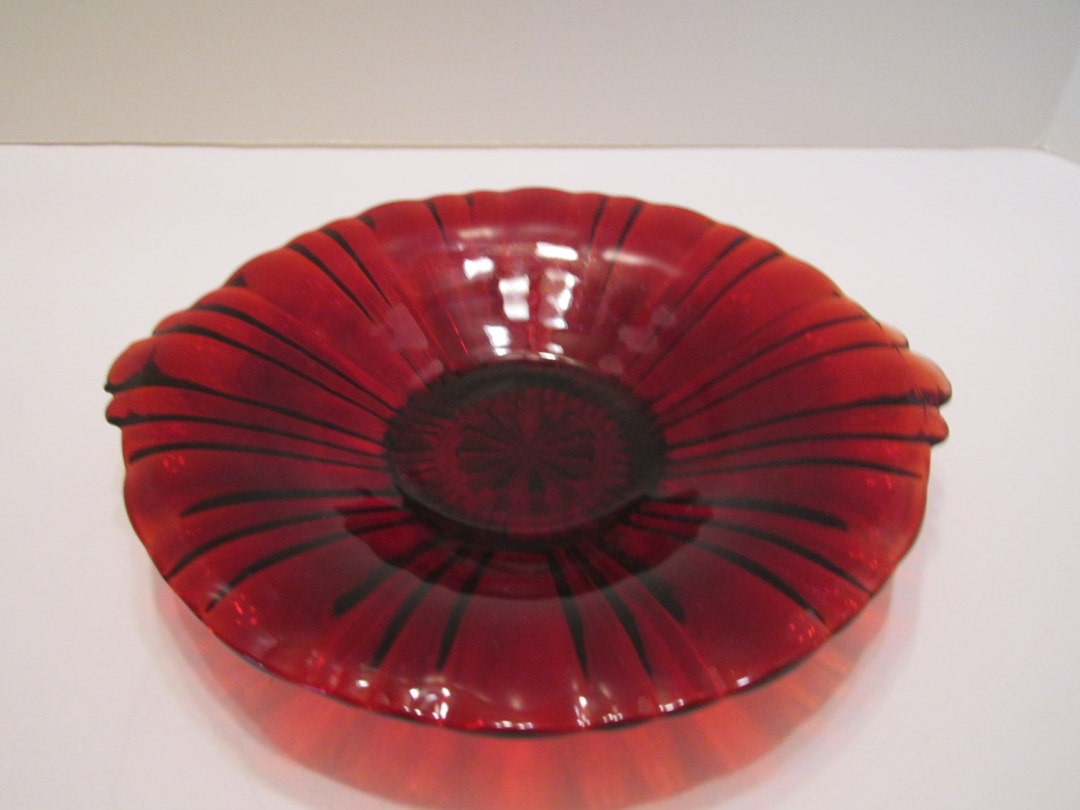 Vintage Royal Ruby Red Glass Bowl - Depression Era Glass - Old Cafe ...