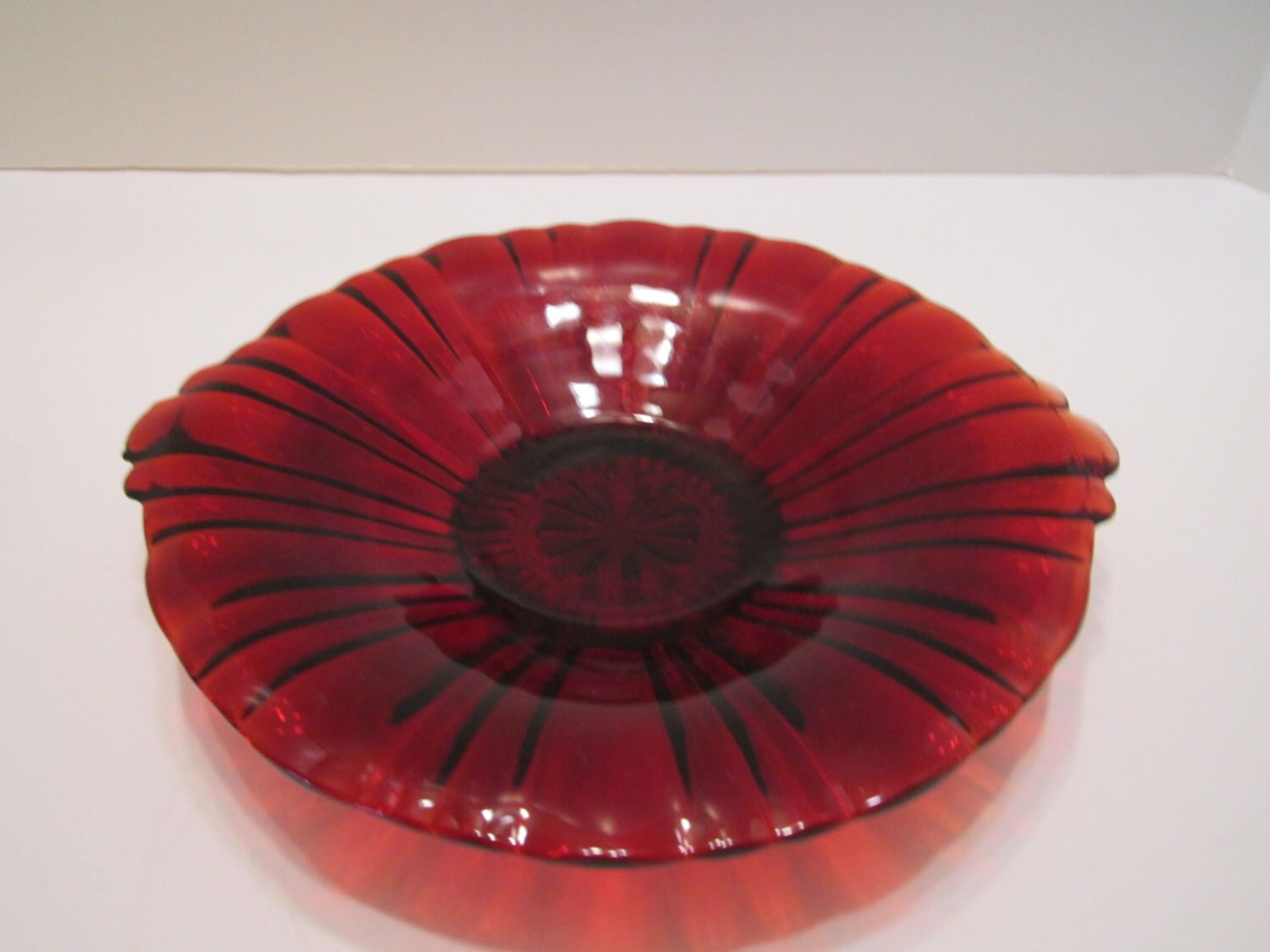 Vintage Royal Ruby Red Glass Bowl Depression Era Glass Old | Etsy