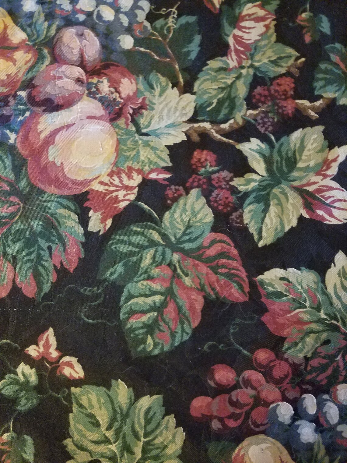 Fall Autumn Table Runner w/Fruit Design Black and Jewel | Etsy