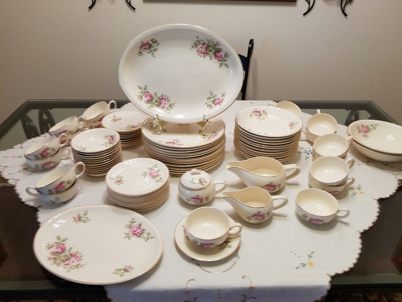 Pink Rose China H-54 Pattern Paden City Pottery Co. - Etsy