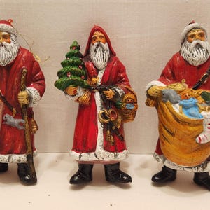 Old World Santas - Father Christmas - Pere Noel Christmas Tree Ornaments - Trio - Set of 3 - Etsy