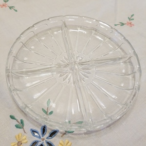 Clear Glass Relish Dish in the Round - Divided Relish Tray - Small ...
