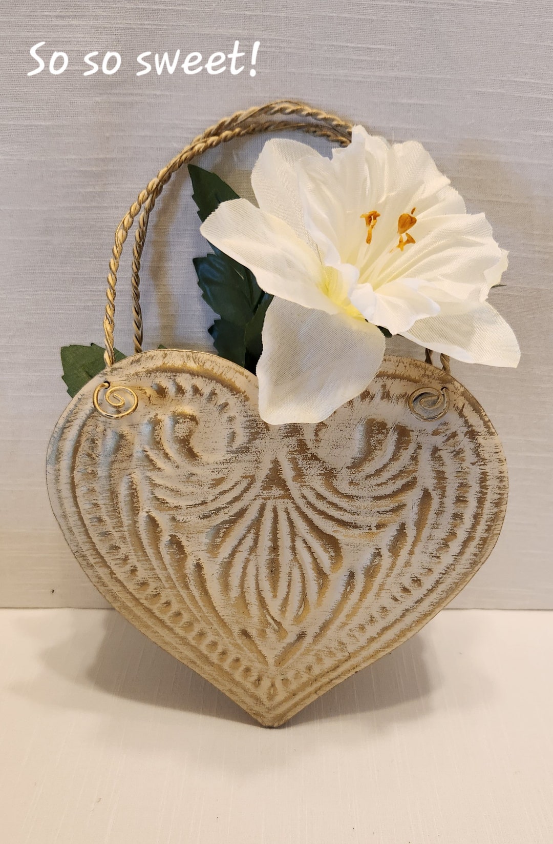 Tin Wall Pocket Gold Embellished Small Wall Pocket - Etsy