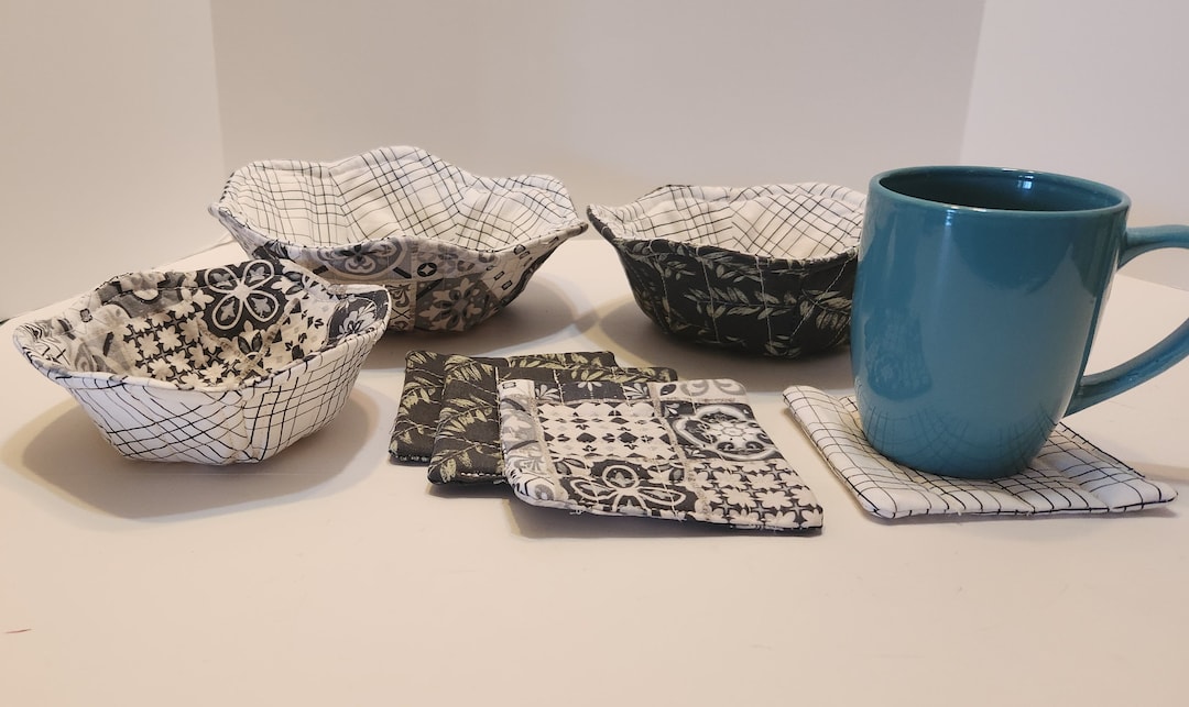 Bowl Cozies Microwaveble Quilted Cozies Farmhouse Modern Design All ...