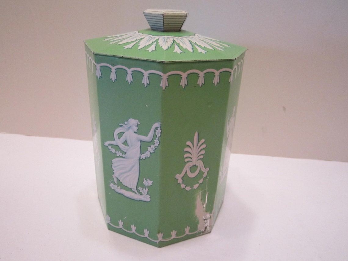 Grecian Design Vintage Tin Box Canister From Murray-allen | Etsy