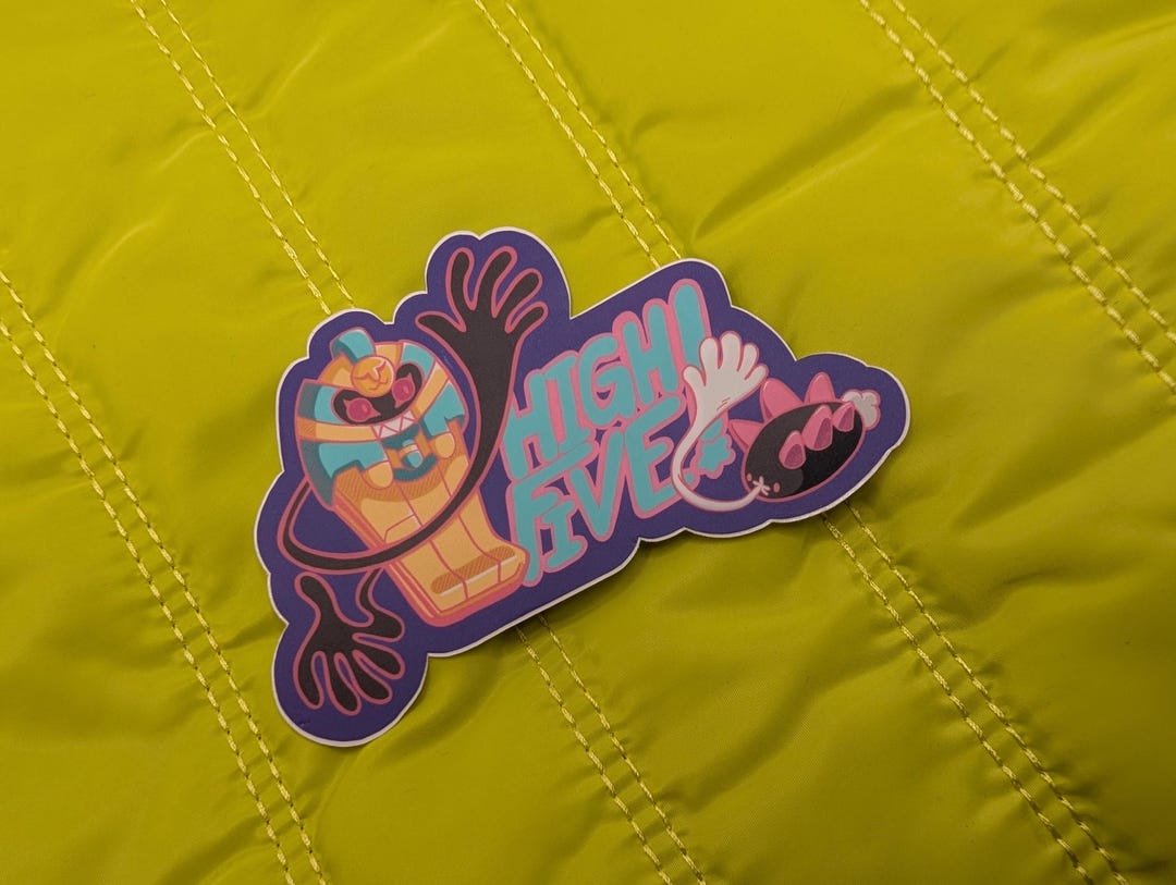 4" High Five! Matte Vinyl Sticker - Etsy