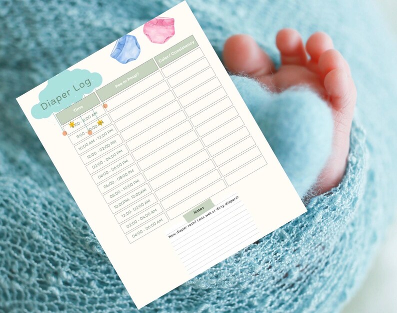 Printable Diaper & Feeding Log | Baby Tracker PDF | Newborn Schedule ...