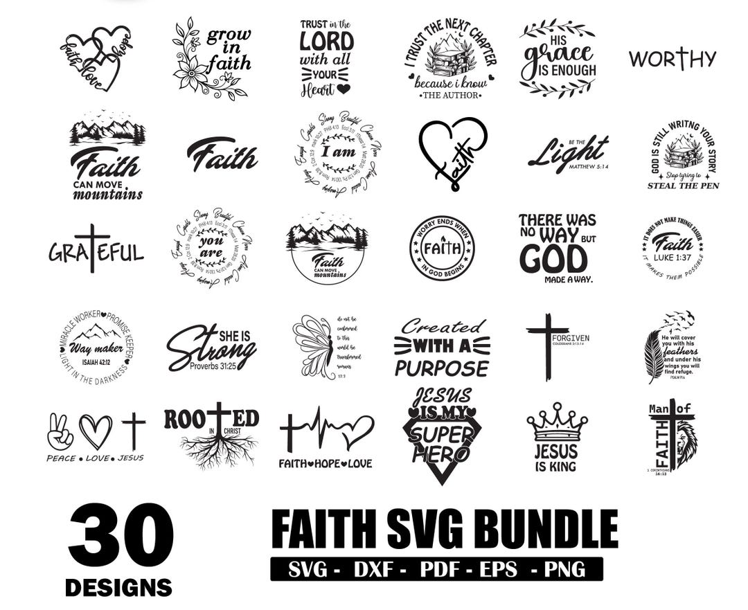 Christian SVG Bundle, Religious Faith SVG PNG Cut Files, Bible Verse ...