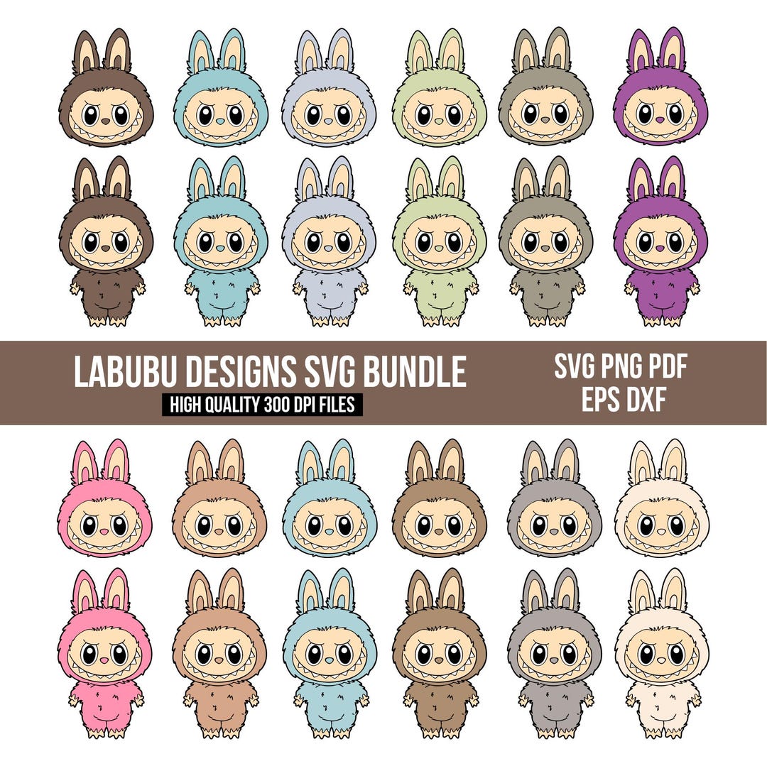 Labubu designs SVG Bundle, Labubu Clipart, Labubu PNG, vecteur Labubu ...