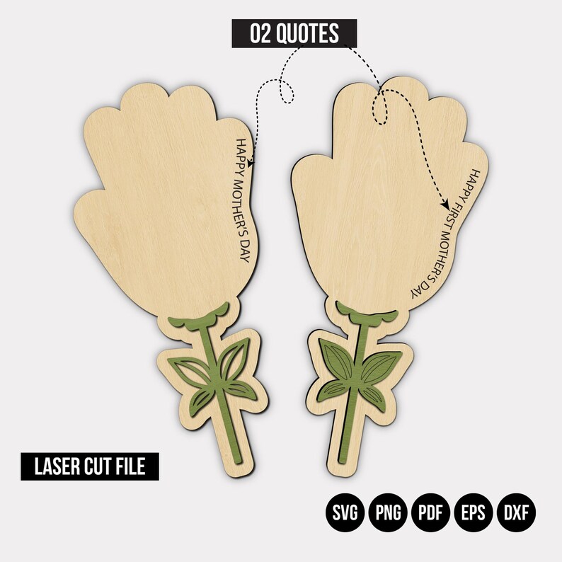 Manualidad con huella de mano para el Día de la Madre (SVG) / Regalo de ...