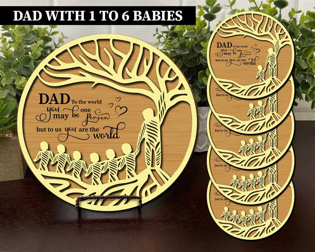 Father Tree SVG, Wooden Decorative Stand, Layered Tree Svg, Laser Cut ...