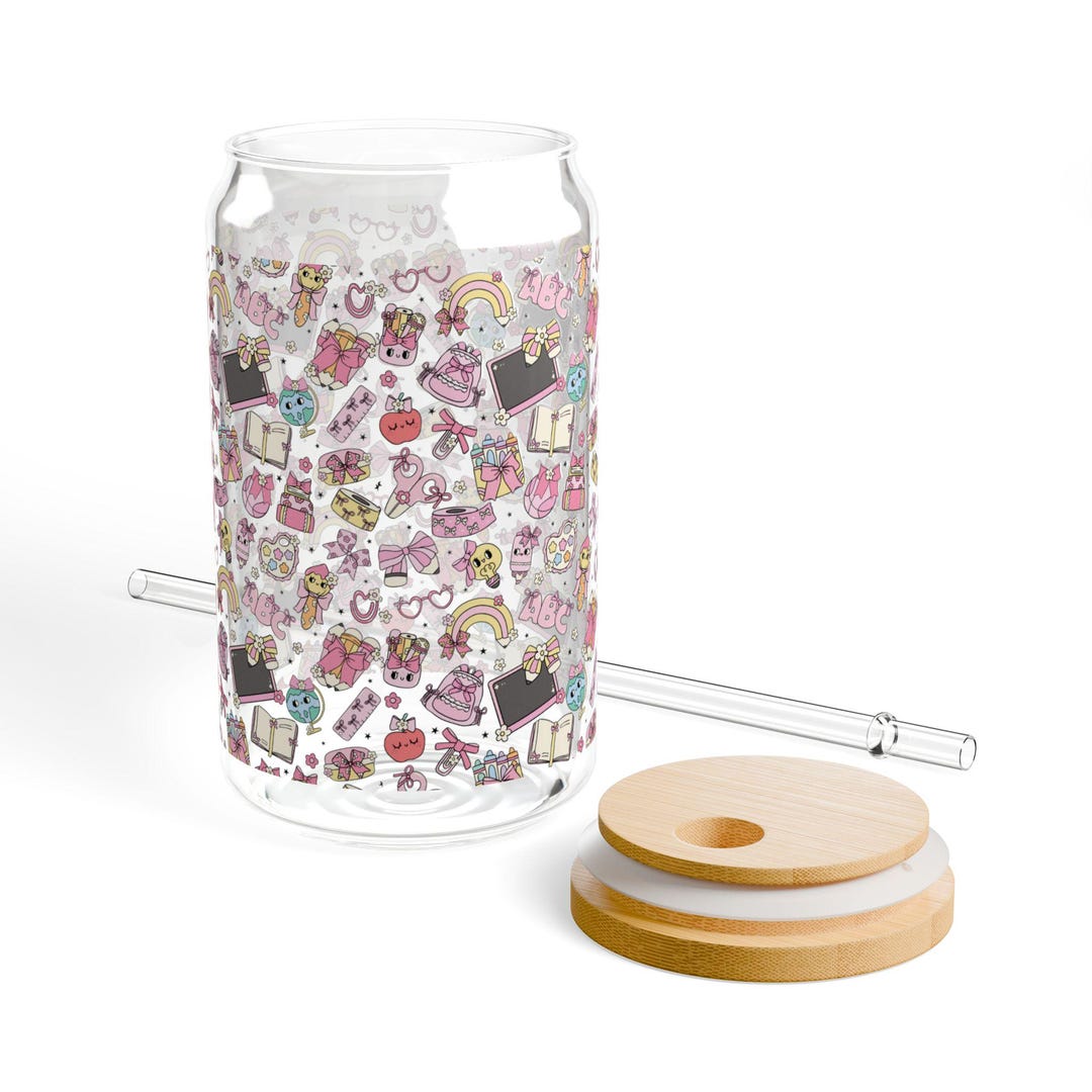 Cartoon Themed Sipper Glass-party-teachers-gifts-gift for Mom-gift for ...