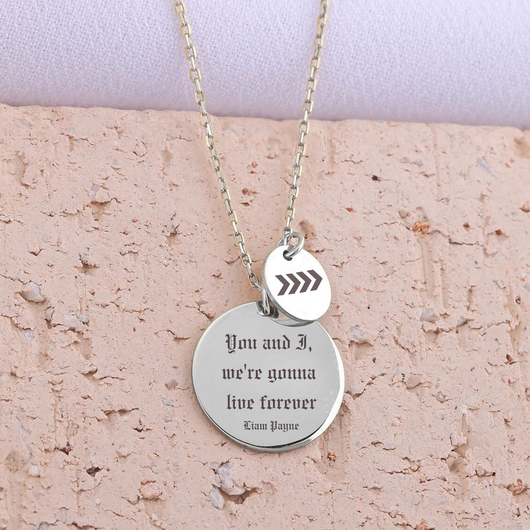 Liam Payne Arrow Tattoo Necklace One Direction Necklace Engraved Silver ...