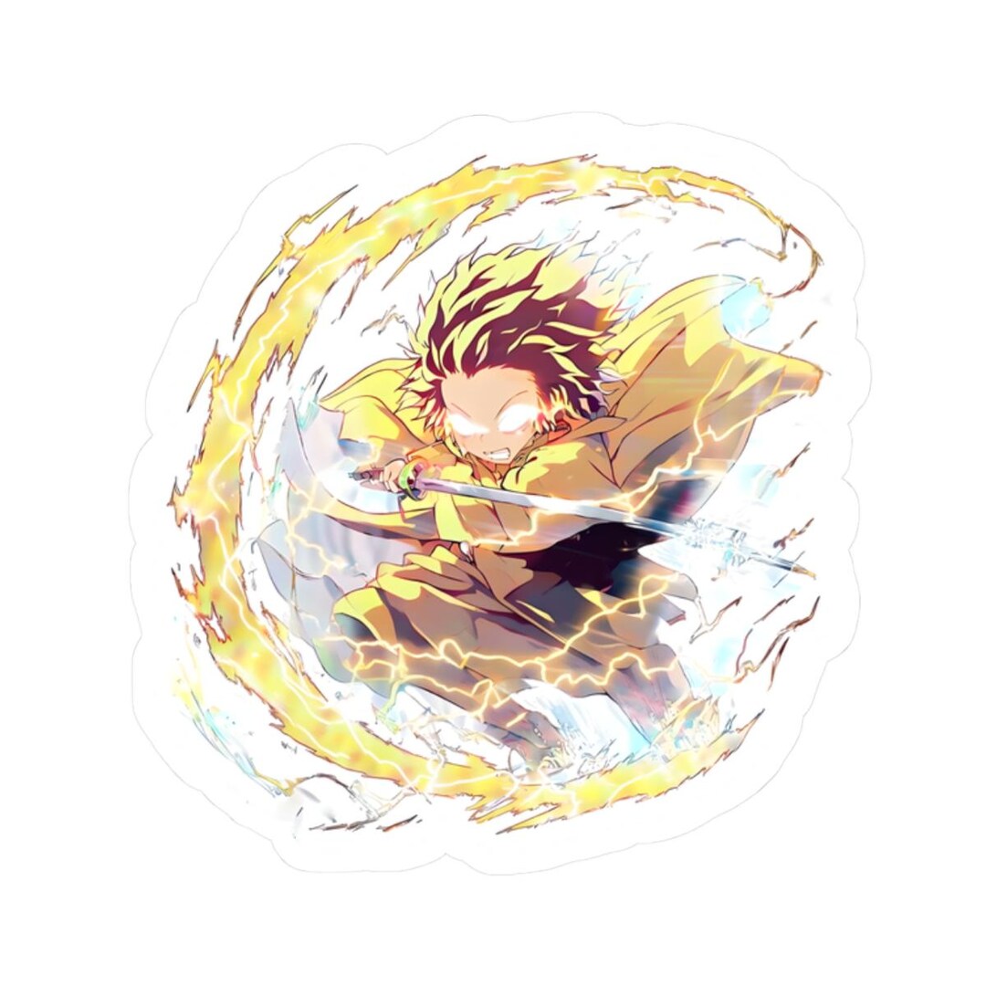 Zenitsu Lightning Vinyl Sticker: "demon Slayer" Anime Decal - Etsy