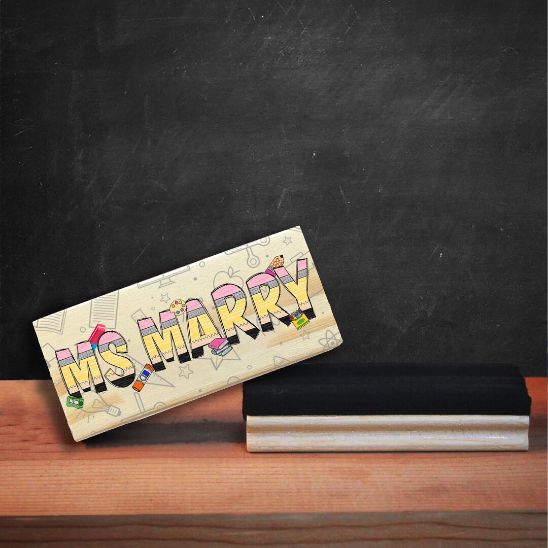 Custom Name Teacher Eraser – Personalized Classroom Chalk or Whiteboard ...