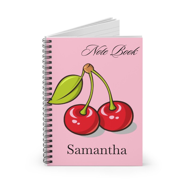 Cherry Notebook Spiral Ruled Journal - Cute Small Notebook for School ...