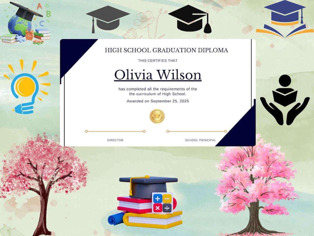 Editable Graduation Diploma Template: Elegant A4 Certificate (canva PDF ...