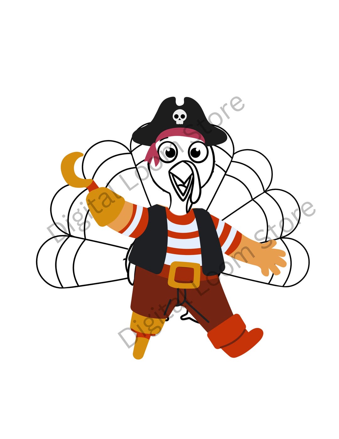 Pirate Pilot Turkey Disguise Kit | Thanksgiving Craft | Printable PDF ...