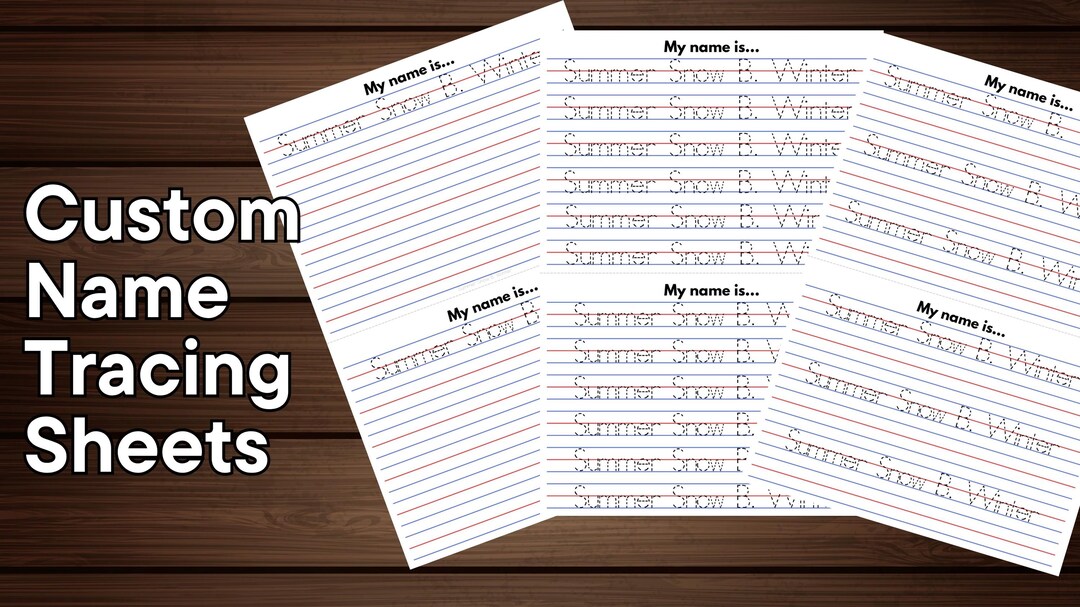 Name Tracing Sheet | Customizable Handwriting Practice Workbook for ...