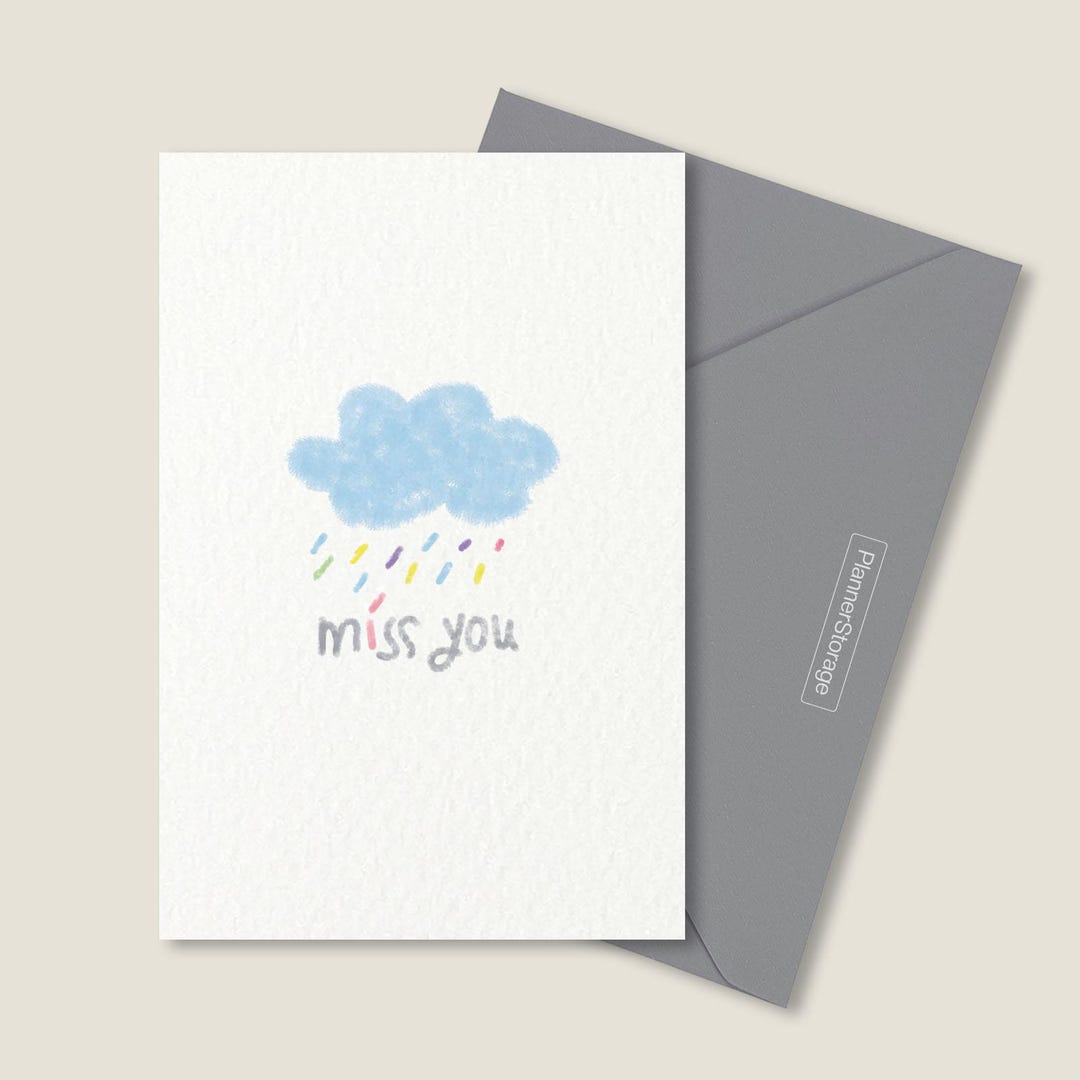 Printable Cloud Miss You Card, Love Card, Think of You Card for Friends ...