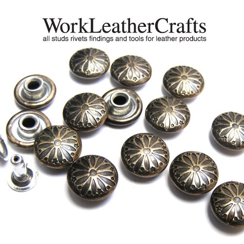 12 Ornamental Rivets SKULL S Old Silver 2 Red Crystals Rivet | Etsy