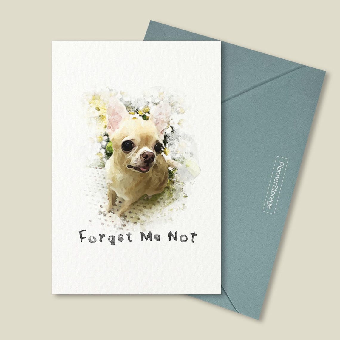 Printable Forget Me Not Dog Miss You Card, Greeting Card, Love Card ...