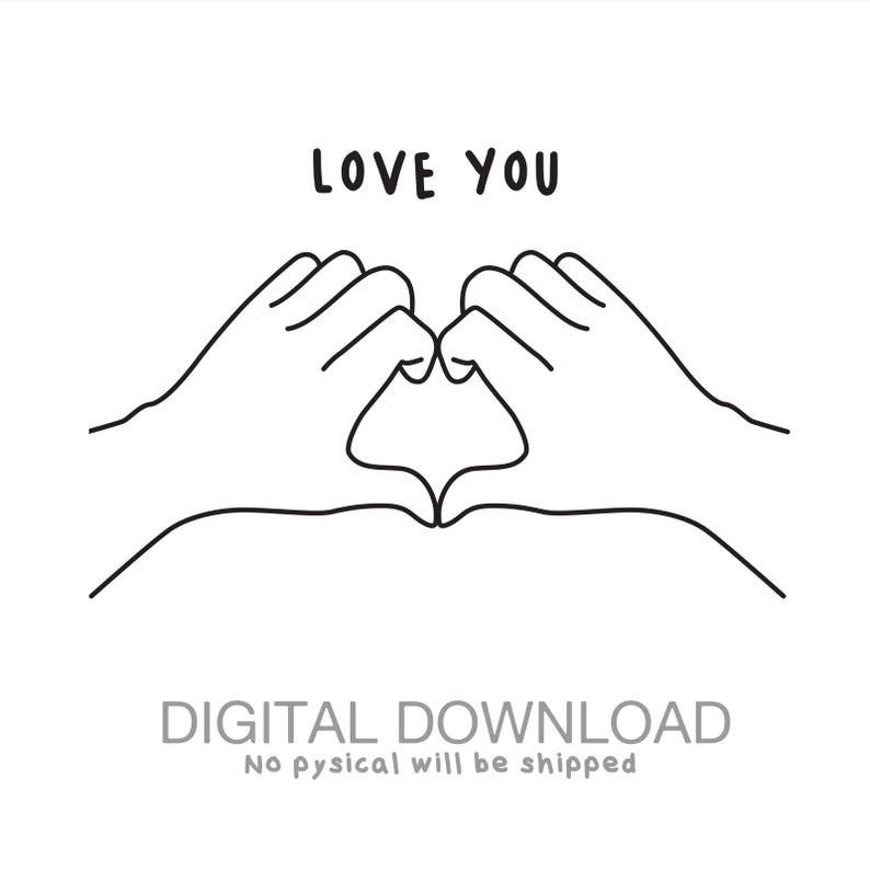 I Love You K-pop Idol Heart Hand Sign Language With Printable Card for ...