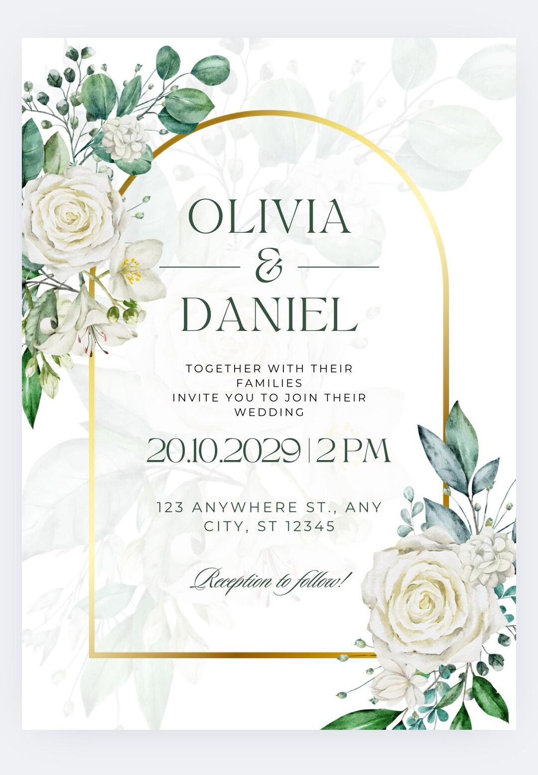 Elegant Editable Wedding Invitation Template - Etsy
