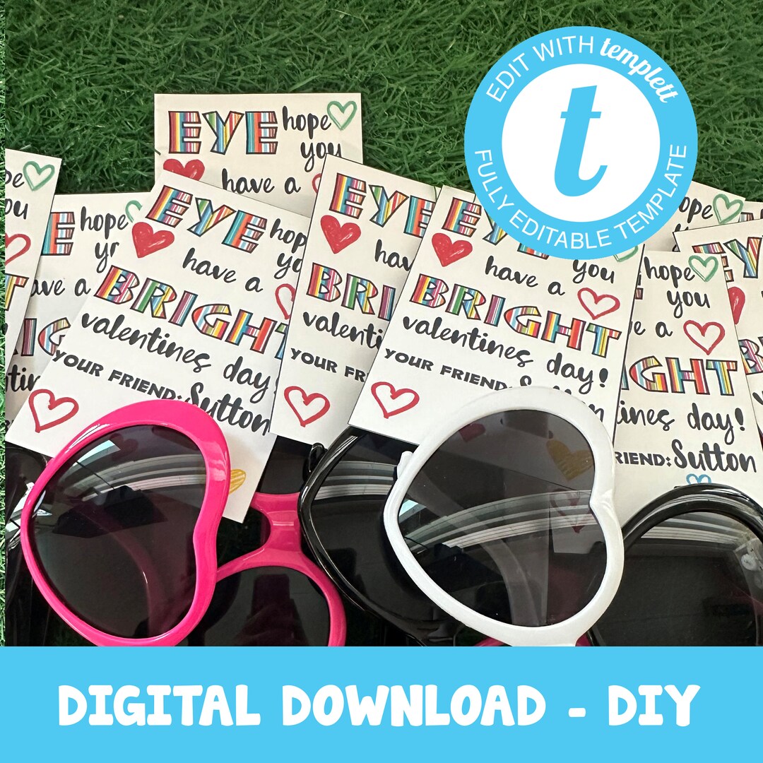 Print Your Sunglasses Vday Cards - Attach to Glasses or Sunglasses to ...
