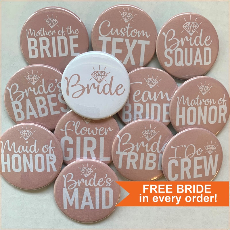 Bridal Party Buttons - Etsy