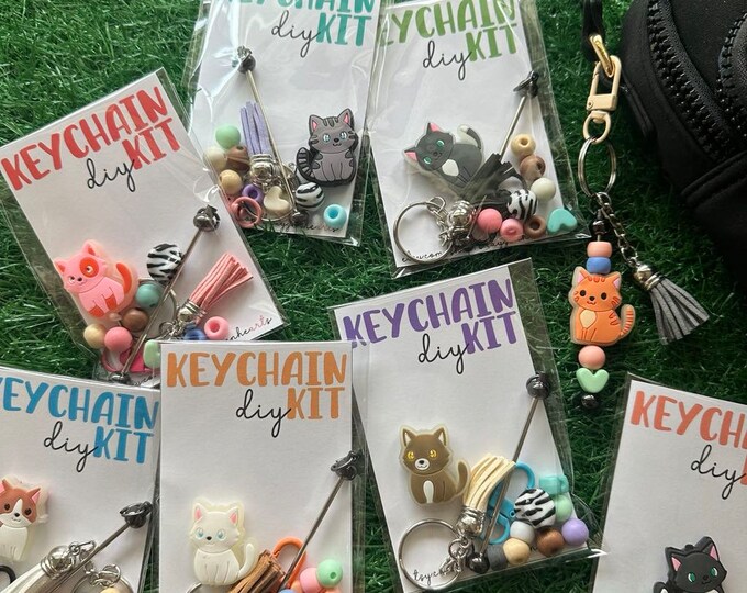Silicone Cat Keychain Kit - DIY Jewelry Party Activity - Easy DIY ...
