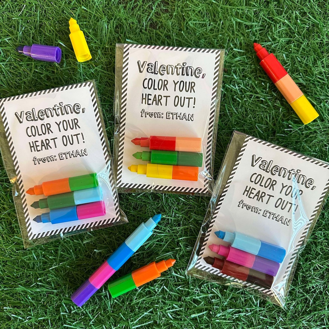 Stackable Crayons Valentine's Day Classroom Party Favors With Colors ...