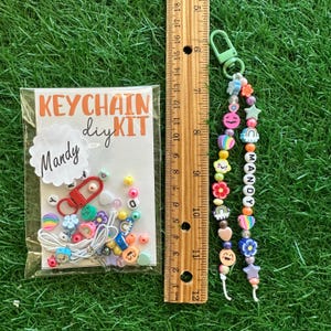 Personalized Name Keychain Kit - DIY Hearts and Flowers Beaded Party ...