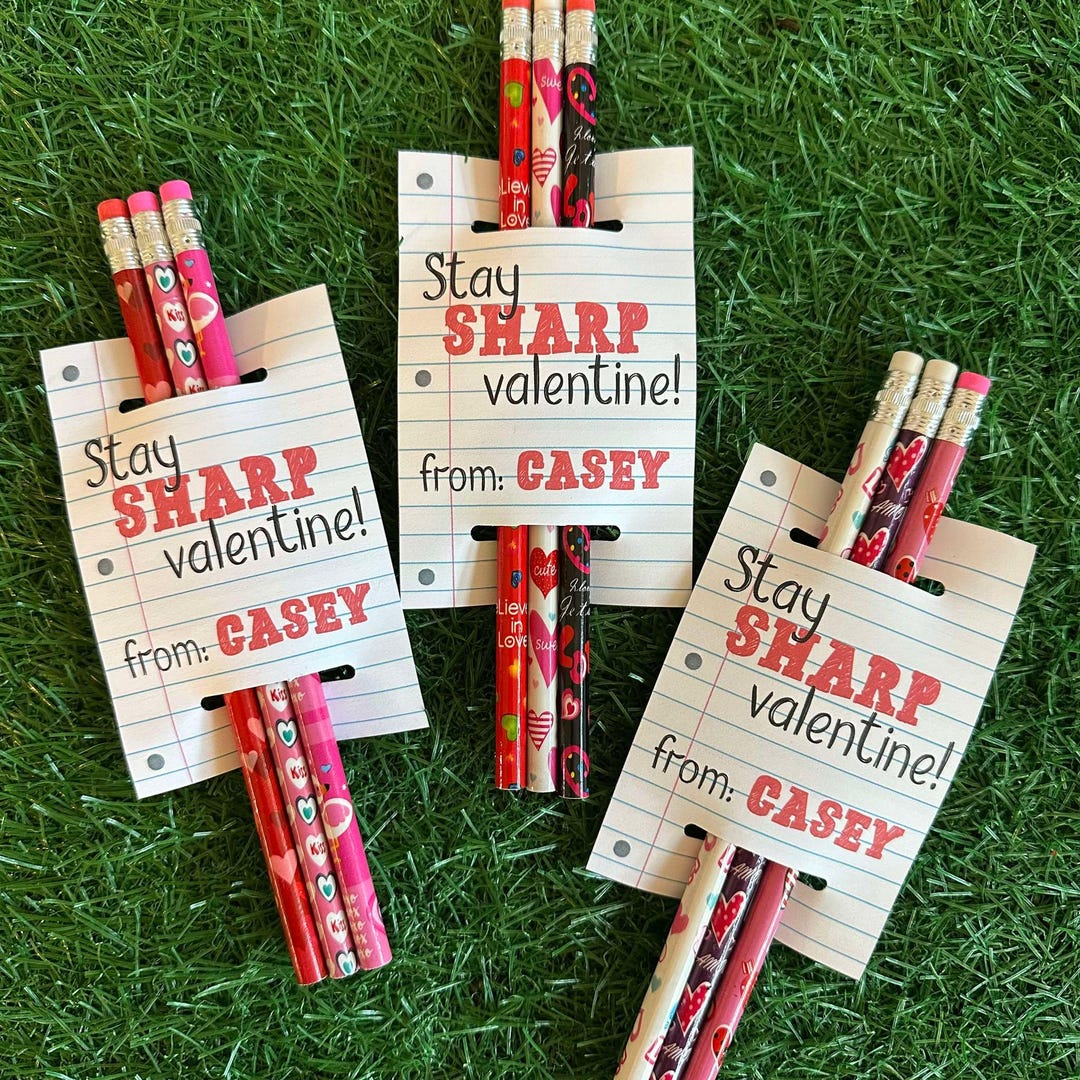 Pencils Valentine's Day Cards for Classroom Party - Pencils NOT ...