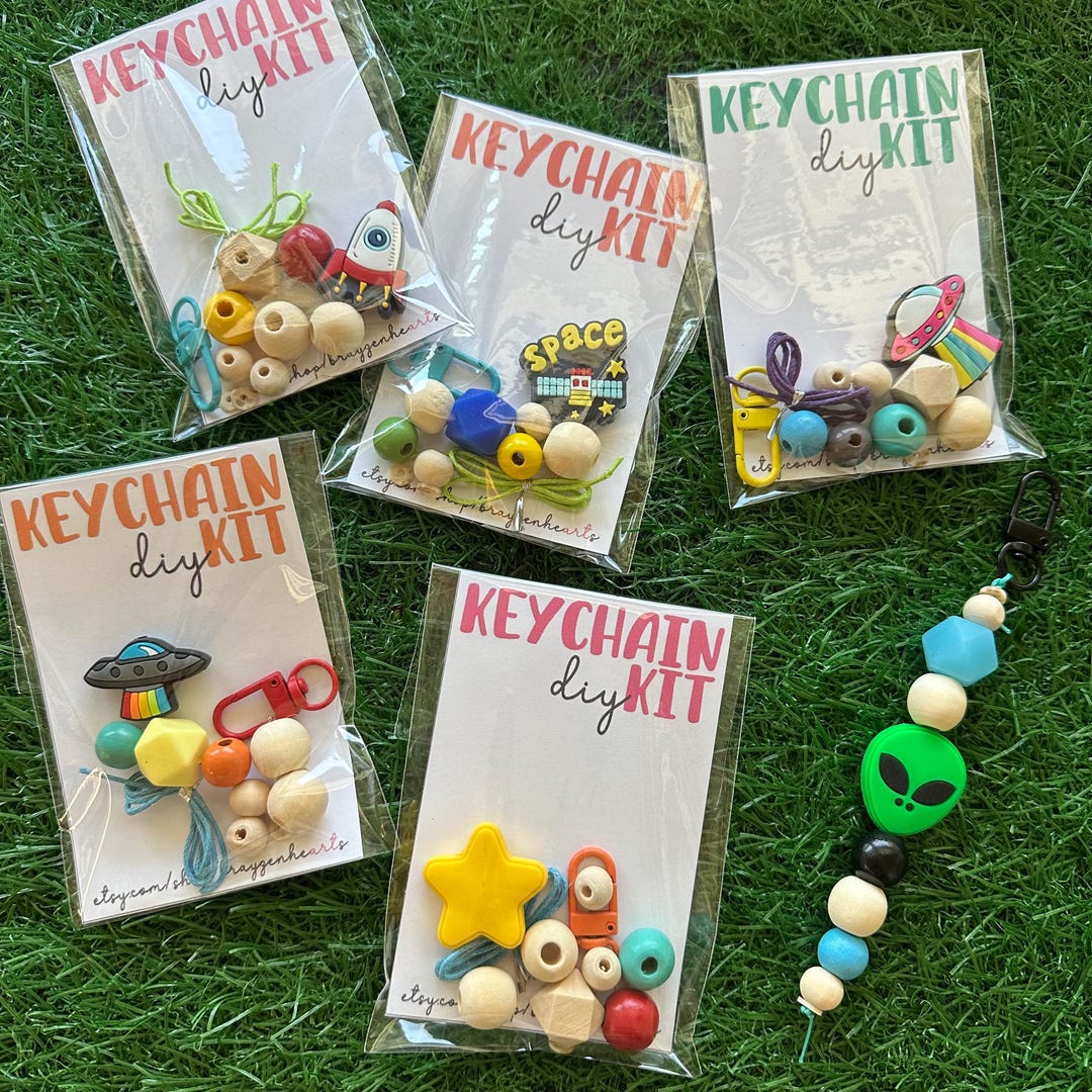 Space Keychain Kit - DIY Beaded Craft Party Activity - Easy DIY ...