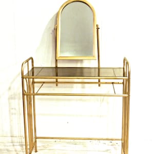 Vintage gold vanity 1960s-70s mid century gold metal | Etsy