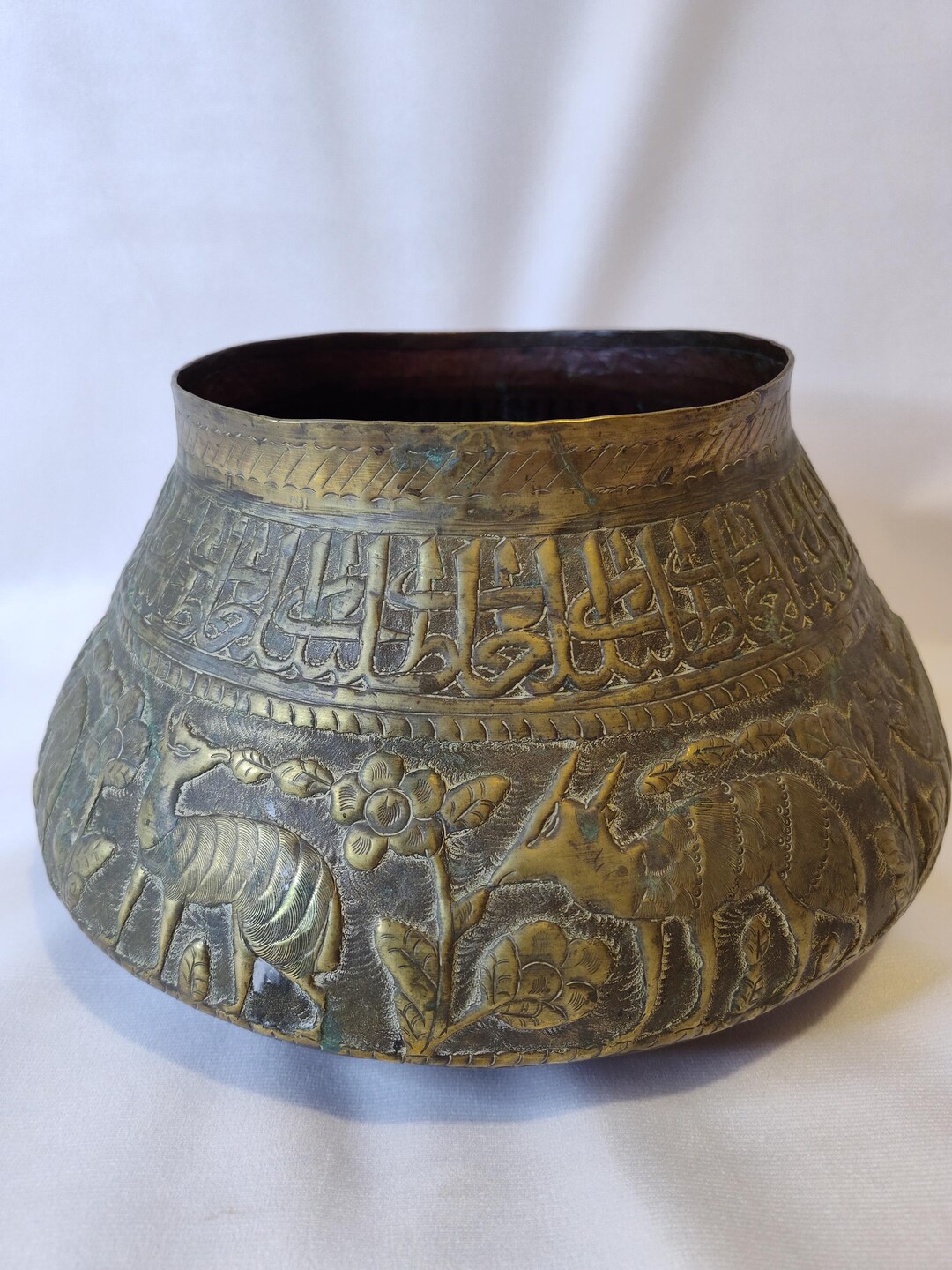 Antique 19th Century Hammered Brass Repose Middle Eastern Pot - Etsy