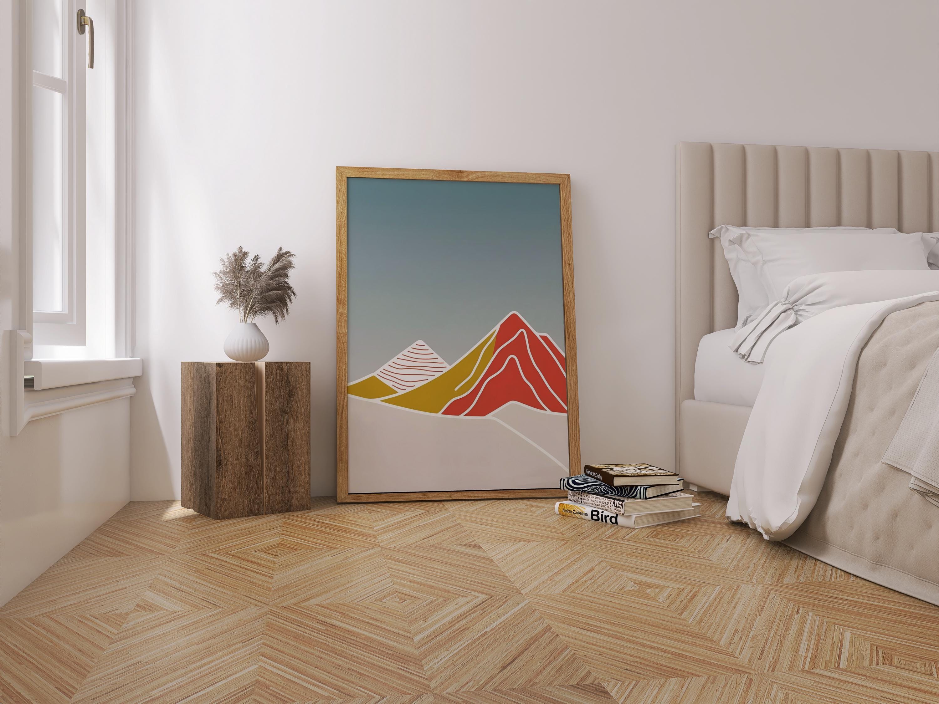 Modern Mountain Decor, Minimalist Mountain Art, Geometric Mountain ...