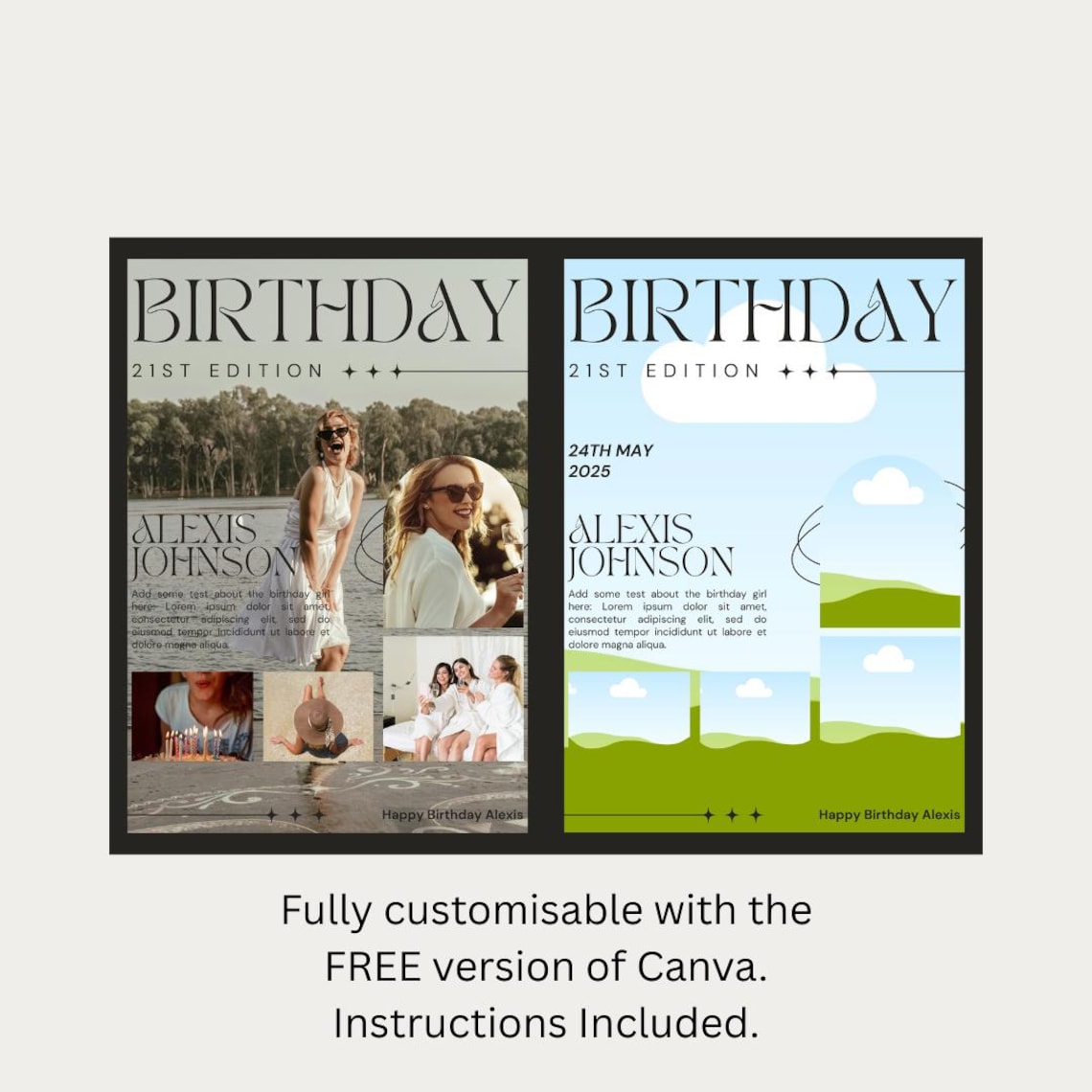 Custom Birthday Magazine Cover Template | Personalized Gift (digital ...