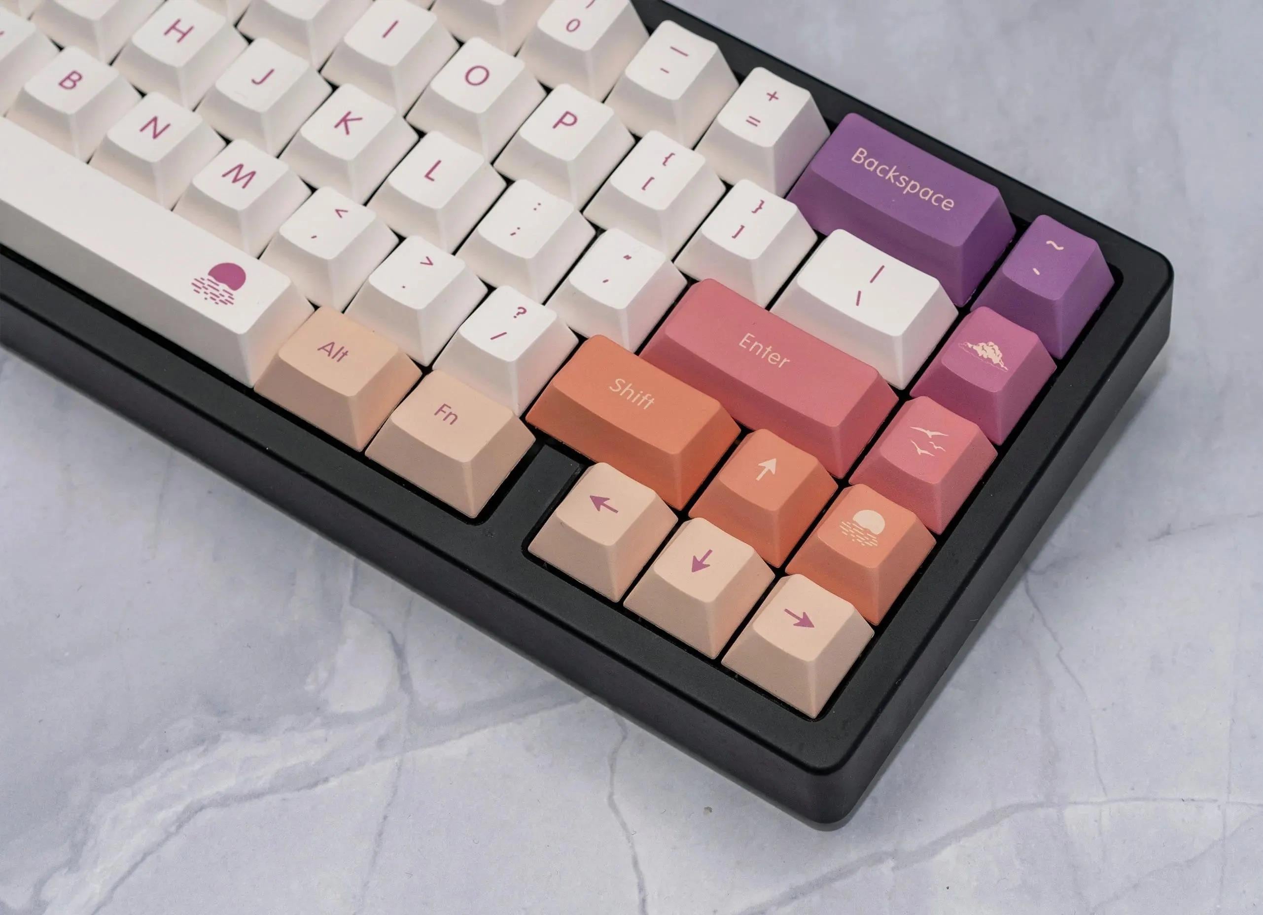 Cute Sunset Theme PBT Gradient Keycaps Set for Mechanical Keyboard ...