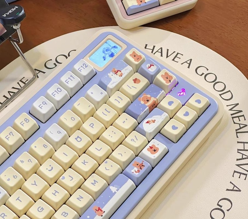 Cute Brown Bear Theme Artisan Keycap Set for Mechanical Keyboard ...