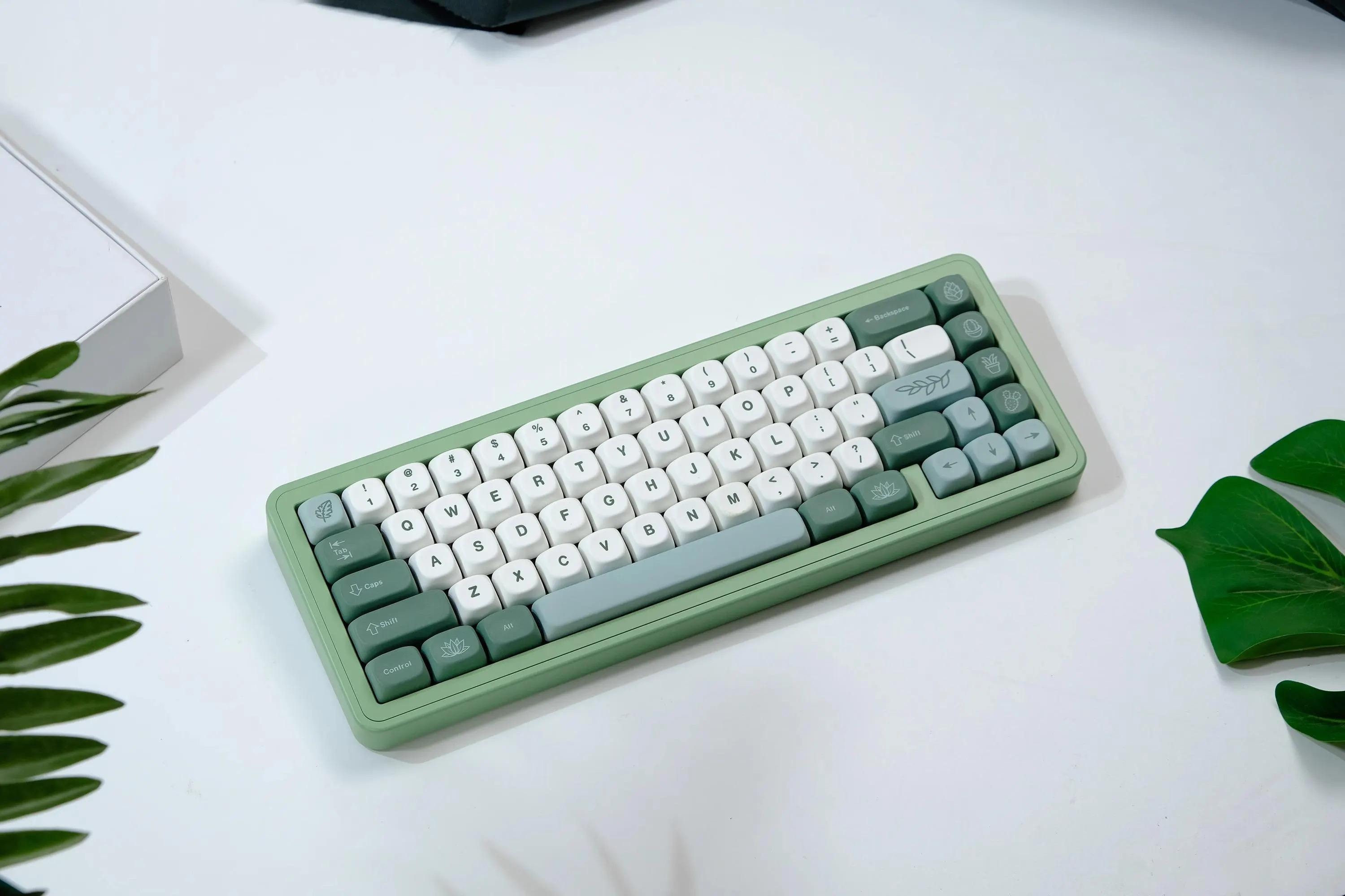 Cute Green Matcha PBT MOA ISO Keycap Set for Mechanical Keyboard ...
