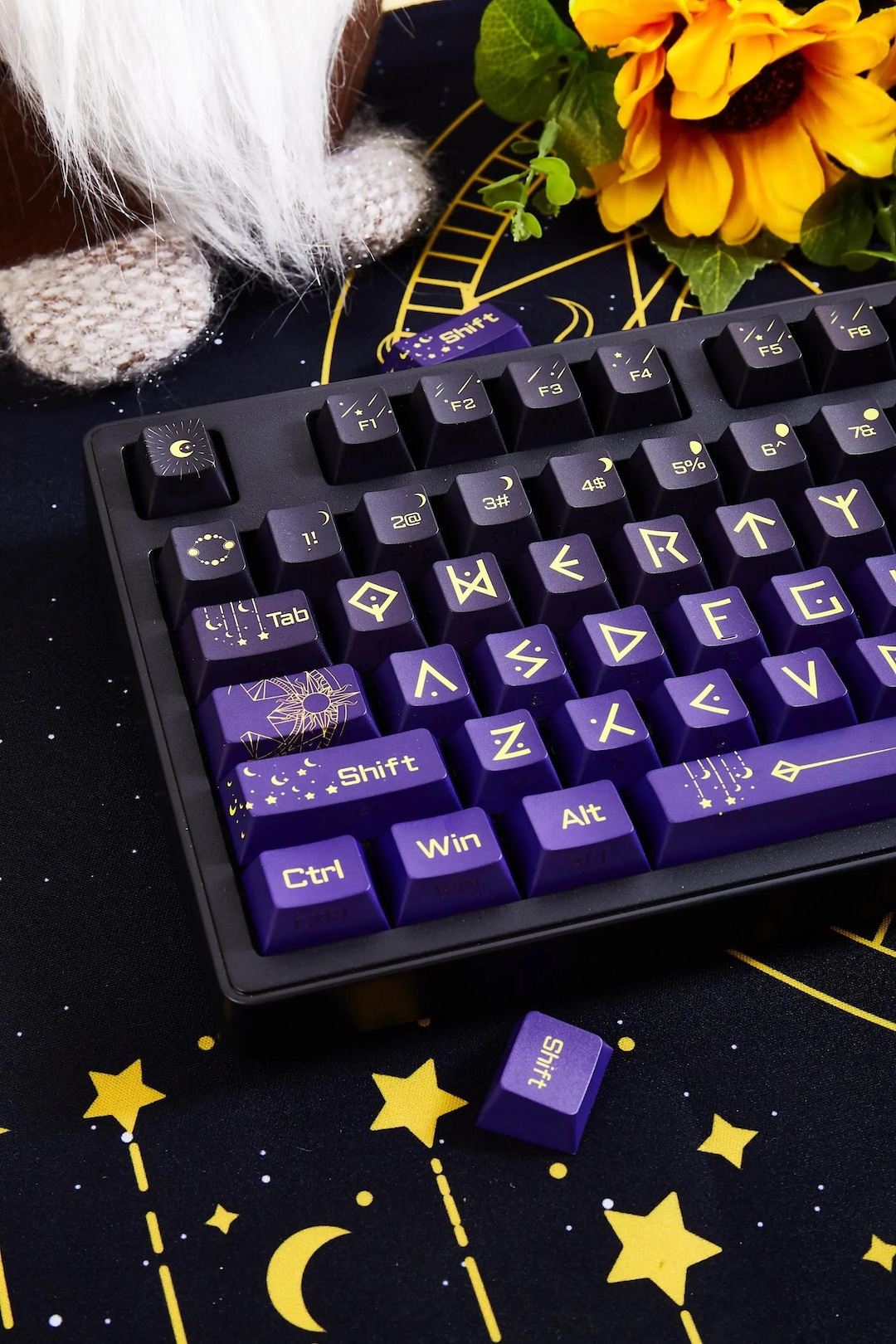 Purple Zodiac Theme Gradient Keycaps Set for Mechanical Keyboard ...