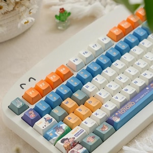 Studio Ghibli Totoro Anime Keycaps Set for Mechanical Keyboard, Artisan ...